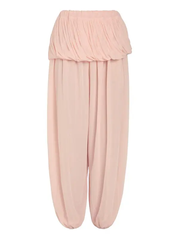 Ronny Kobo Willa Draped Tissue Jersey Balloon Trousers - Pink