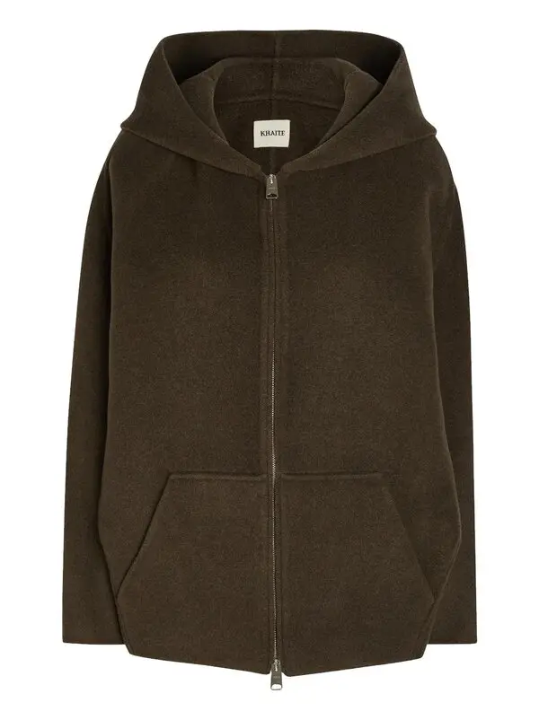 Khaite Hooded Wool Jacket - Khaki