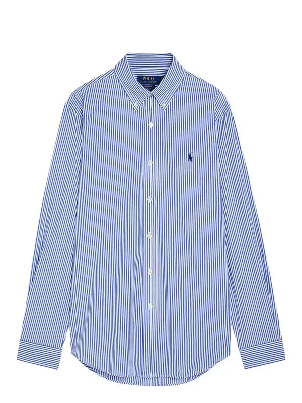 Polo Ralph Lauren Striped Stretch-cotton Shirt - Light Blue