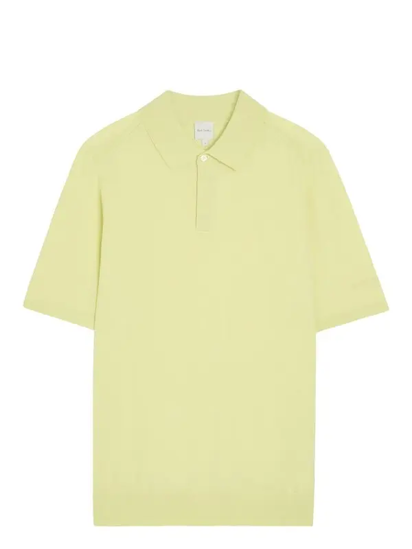 Paul Smith Logo-embroidered Merino Wool Polo Shirt - Yellow