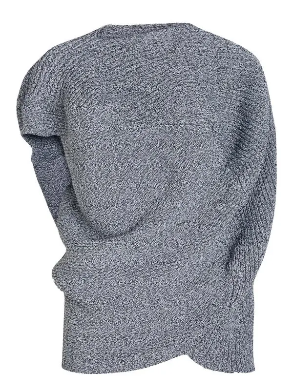 Issey Miyake Found Stone Asymmetric Ribbed-knit Top - Grey