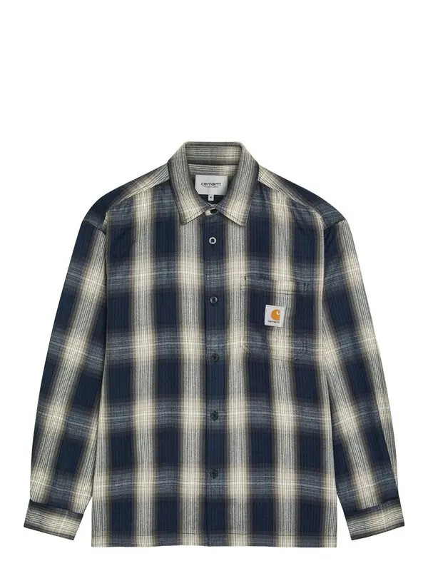 Carhartt Work In Progress Plaid Logo-appliqué Woven Shirt - Black