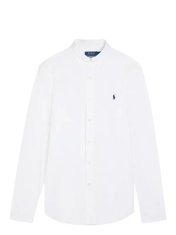 Polo Ralph Lauren Logo-embroidered Stretch-cotton Shirt - White
