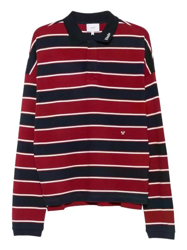 Rhude Striped Long-sleeve Polo Shirt - Red