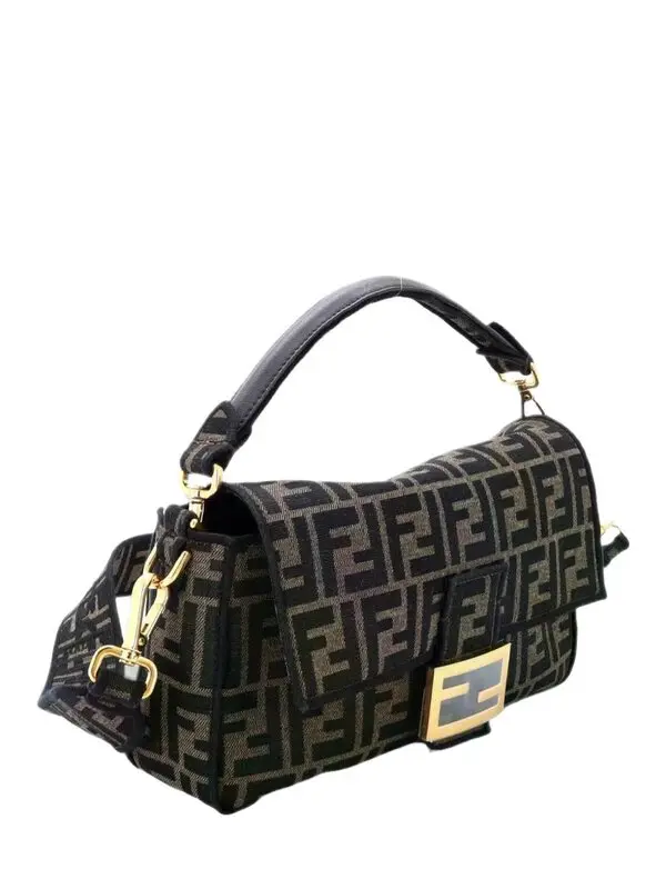 Fendi Baguette Nm Bag Zucca Canvas Medium Shoulder Bag - Brown