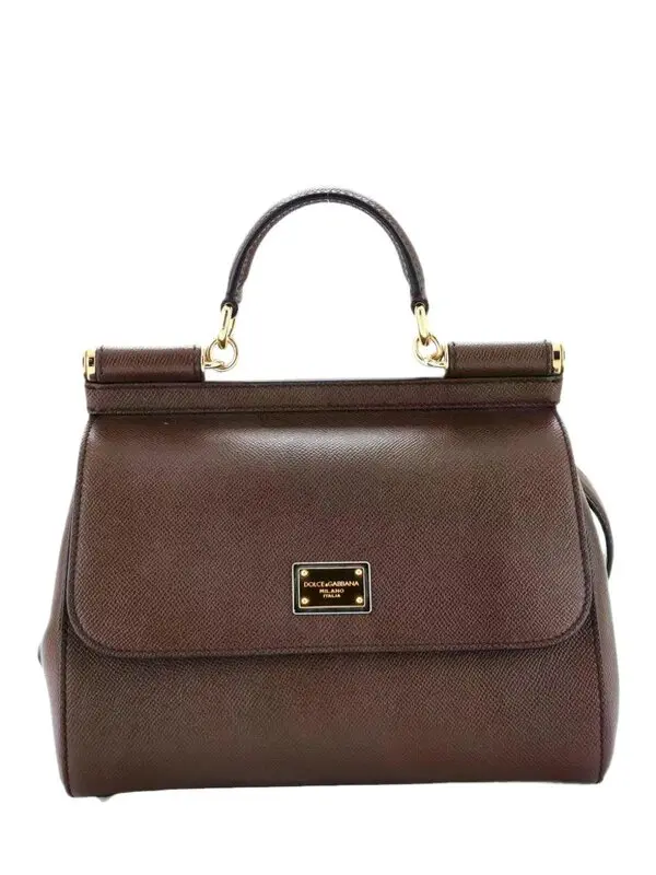 Dolce & Gabbana Miss Sicily Bag Leather Medium Satchel - Brown