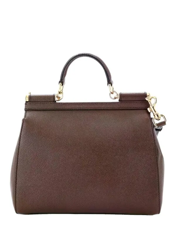 Dolce & Gabbana Miss Sicily Leather Medium Satchel - Brown