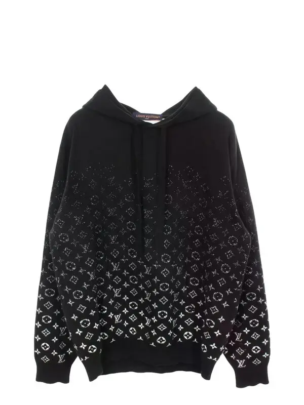 LOUIS VUITTON Monogram Gradient Cotton Hoodie - Black