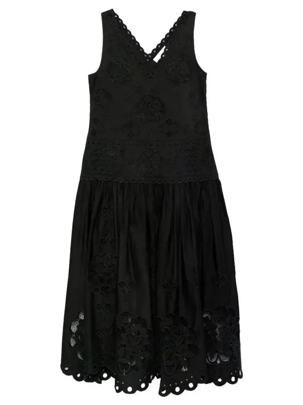 Sea Gardener Midi Dress - Black