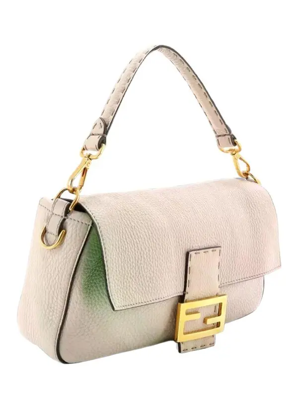 Fendi Selleria Baguette Nm Bag Leather Medium Shoulder Bag - Neutrals