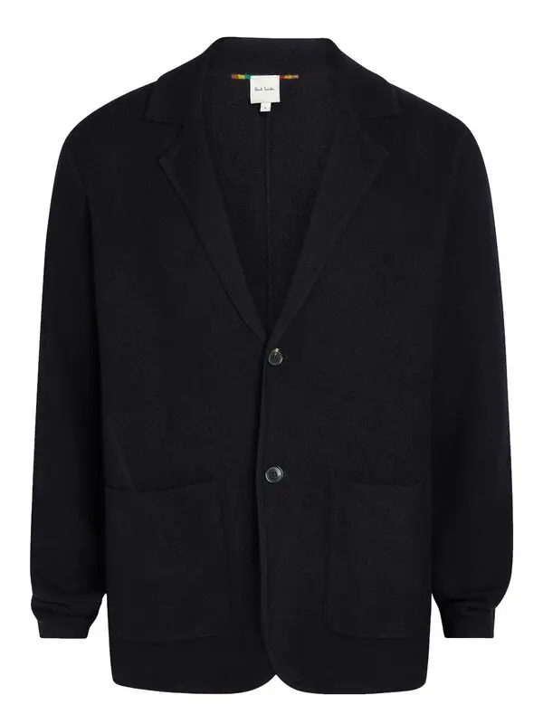 Paul Smith Merino Wool Blazer Cardigan - Navy