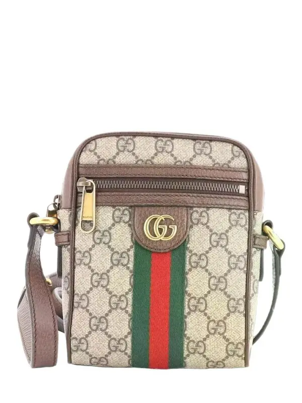Gucci Ophidia Messenger Bag Gg Coated Canvas Mini Crossbody Bag - Brown