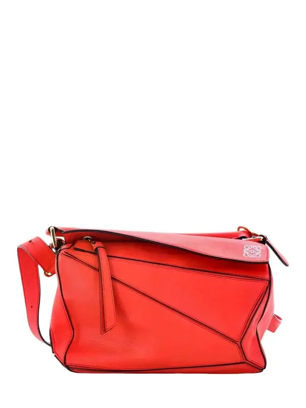 Loewe Puzzle Bag Leather Small Satchel - Red
