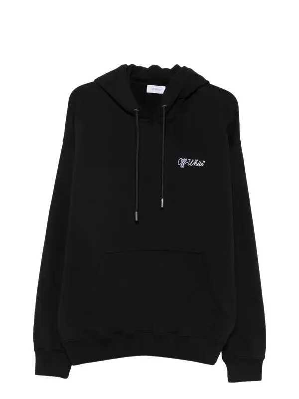 Off-White Logo-embroidered Hoodie - Black