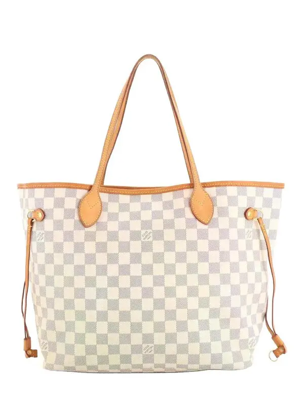 LOUIS VUITTON Neverfull Nm Damier Mm Tote Bag - White