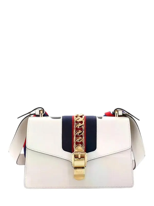 Gucci Sylvie Leather Small Shoulder Bag - White