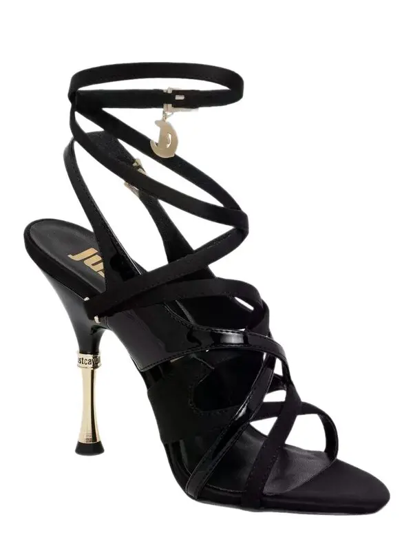 Just Cavalli Strappy Logo-charm Sandals - Black