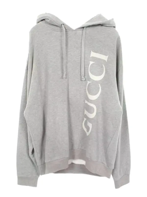 Gucci 2010s Logo Print Hoodie - Grey