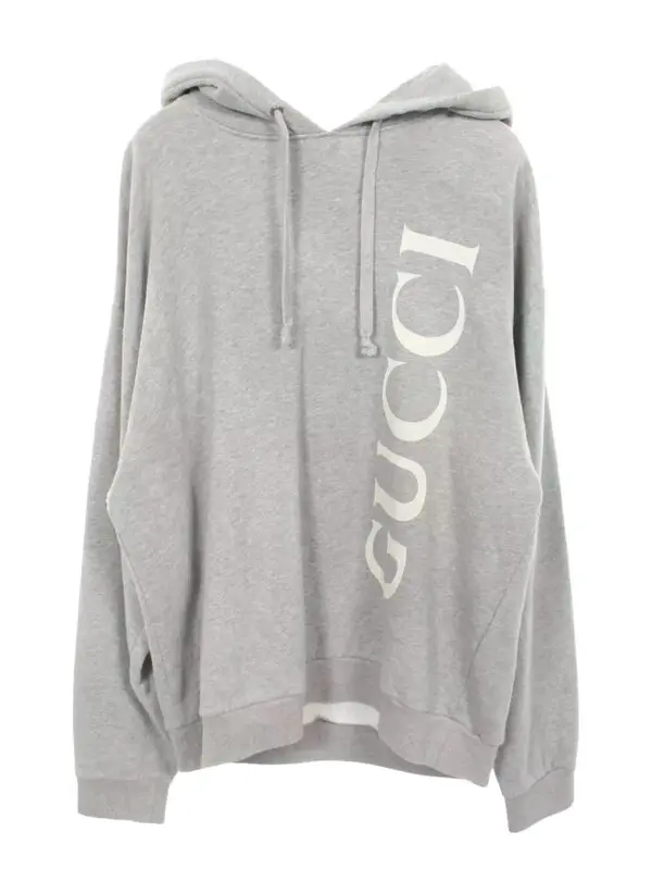 Gucci Logo Print Hoodie - Grey