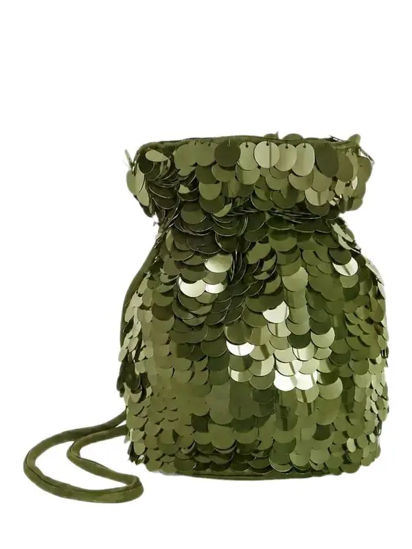 P.a.r.o.s.h Sequin-embellished Bucket Bag - Green