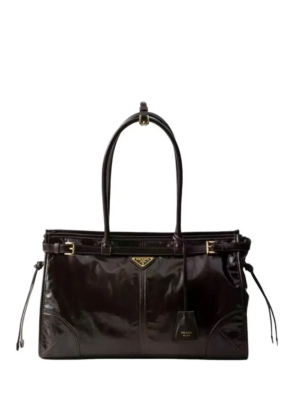 Prada Large Leather Handbag - Brown