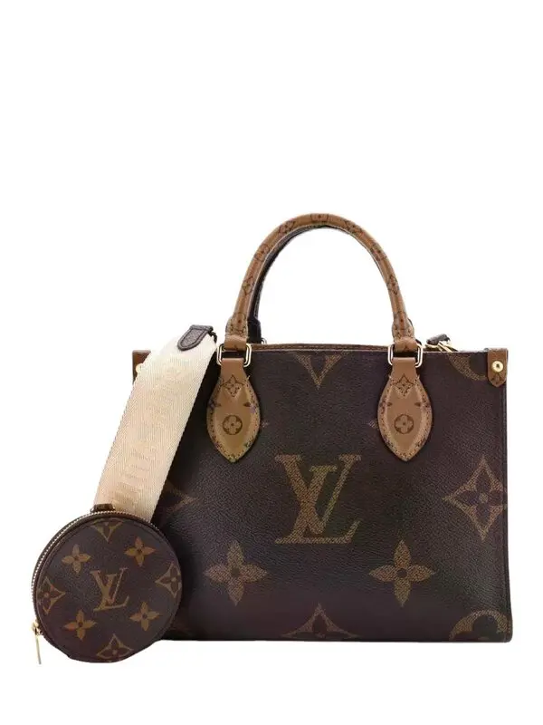 LOUIS VUITTON Onthego Tote Reverse Monogram Giant Pm Shoulder Bag - Brown