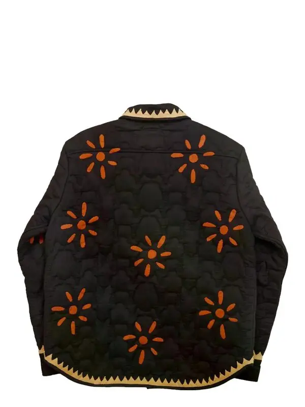BAZISZT Baziiszt Quilted Floral Appliqué Jacket - Black