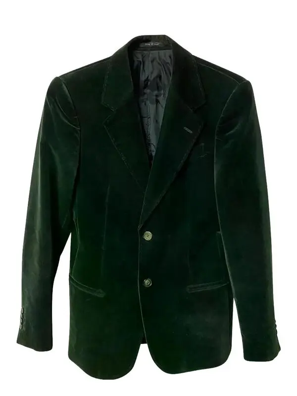 Emporio Armani Single-breasted Velvet Jacket - Green
