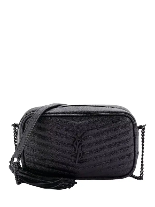 Saint Laurent Lou Camera Bag Matelasse Chevron Leather Mini Crossbody Bag - Black
