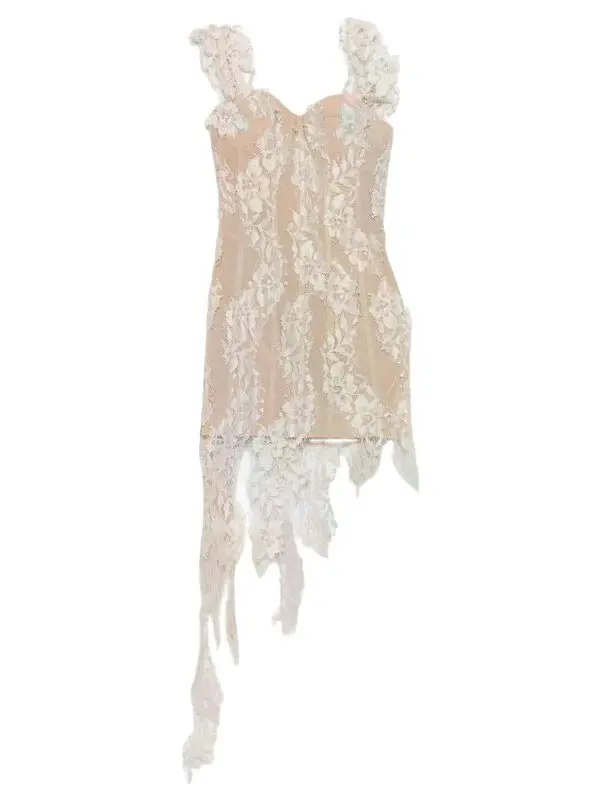 Giuseppe Di Morabito Floral-lace Mini Dress - Neutrals