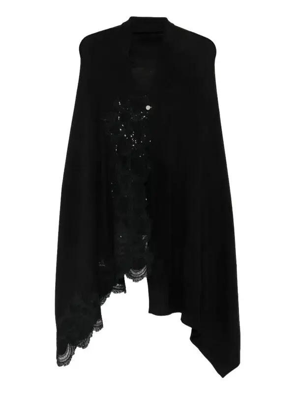 Ermanno Scervino Lace-embellished Draped Cardigan - Blue