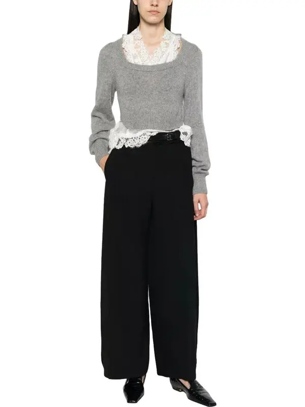 Ermanno Scervino Lace-trim Layered Knit - Grey