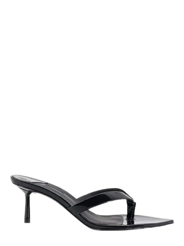 LE SILLA Patent Leather Thong Sandals - Black