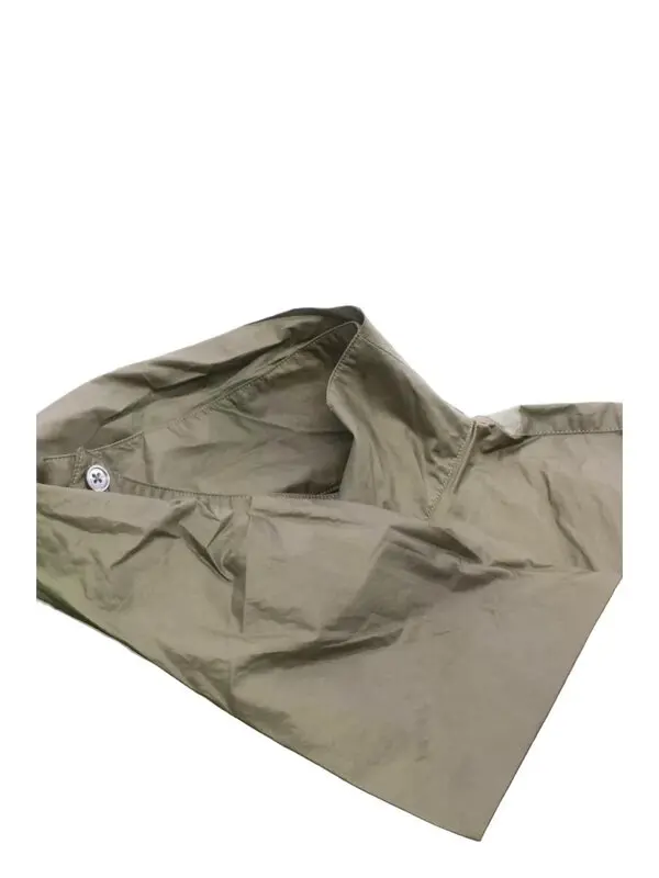 Hermès Sellier Button Long-sleeve Cotton Pullover Shirt - Green