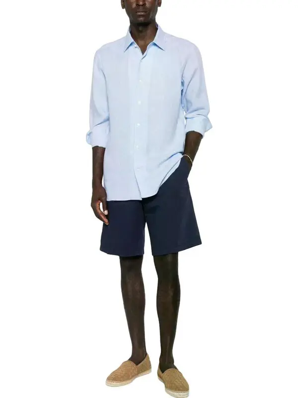 Zegna Navy Straight-leg Shorts - Blue