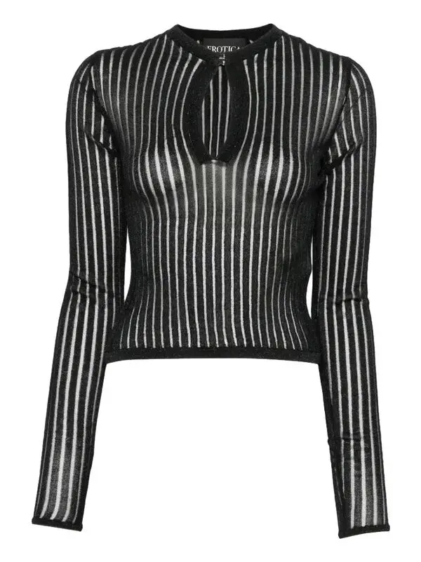 DONDUP Sheer Knit Top - Black