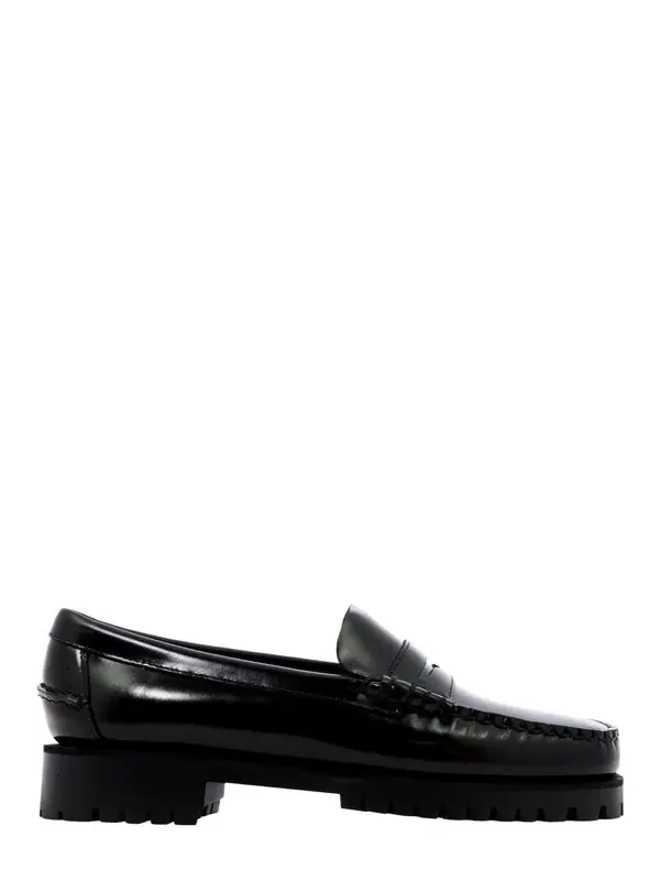 SEBAGO Round Toe Low Heel Loafers - Black