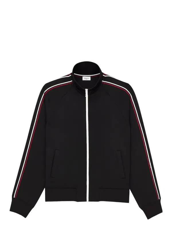 Saint Laurent Zip-up Track Jacket With Logo - Black