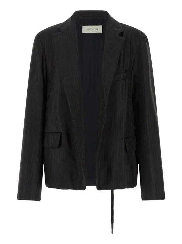 Dries Van Noten Pinstripe Blazer - Dark Brown