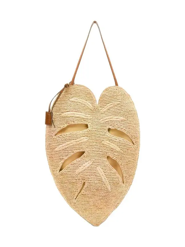 Staud Large Palm Leaf-shaped Woven Tote Bag - Neutrals
