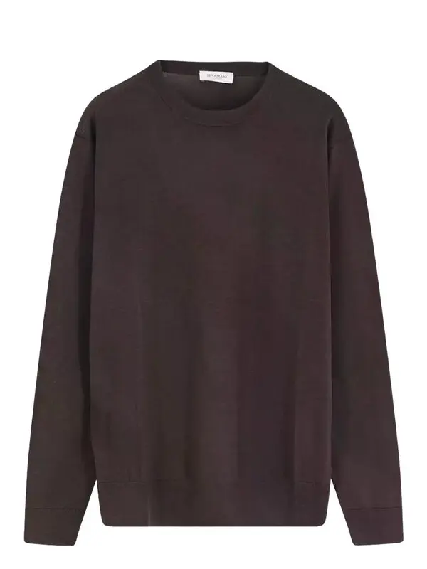 BRAMANI CASHMERE Ribbed-trim Crew-neck Sweater - Brown