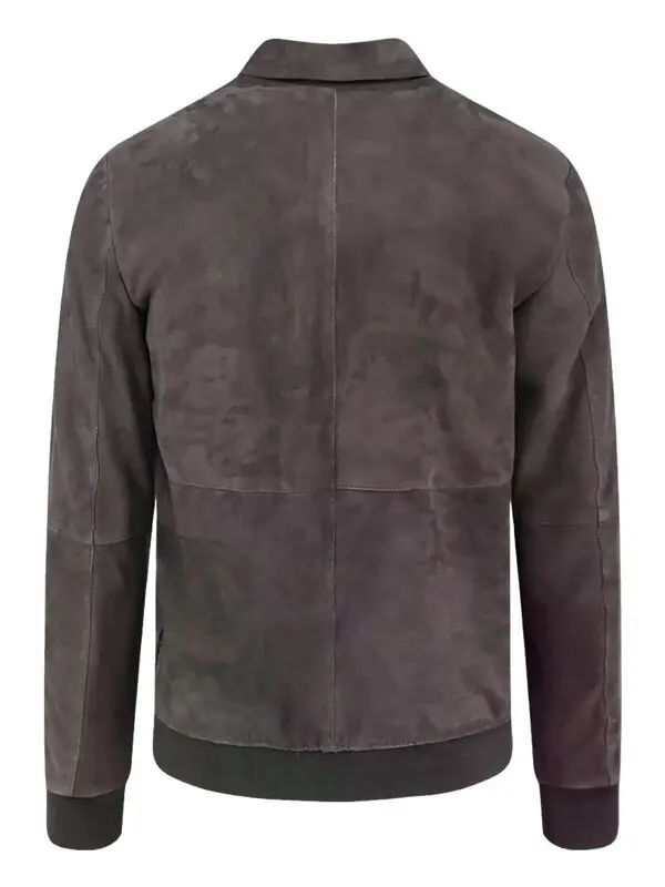 DFOUR Zip-up Suede Jacket - Grey