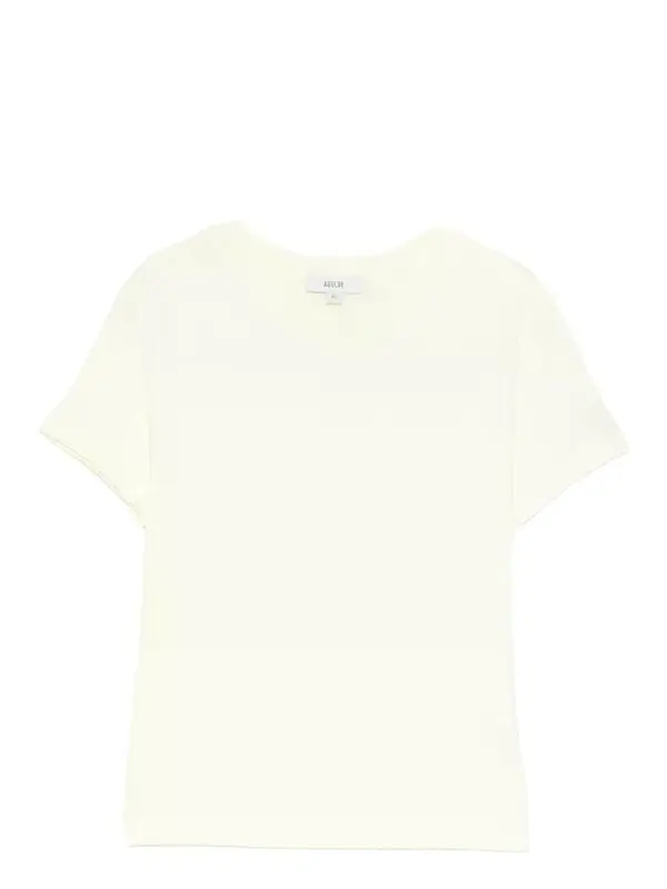 AGOLDE Adine Shrunken Tee Jersey Crewneck With Short Sleeves - Yellow