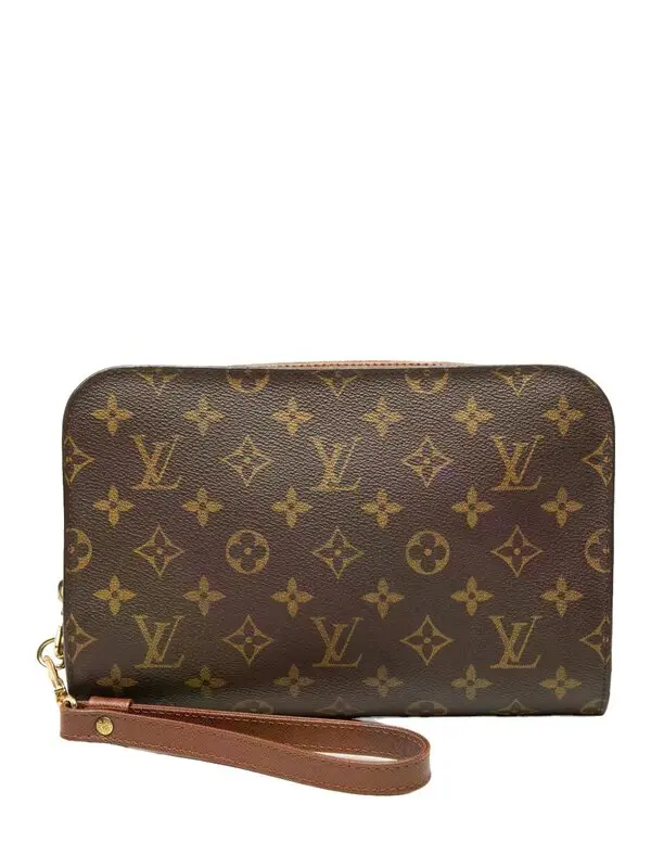LOUIS VUITTON 2002 Monogram Orsay Clutch Bag - Brown