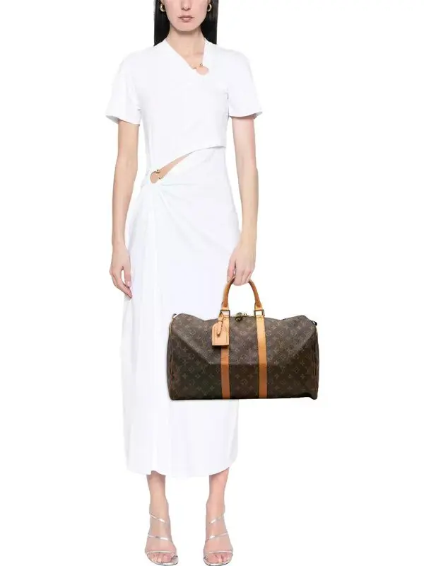 LOUIS VUITTON Monogram Keepall 45 Travel Bag - Brown