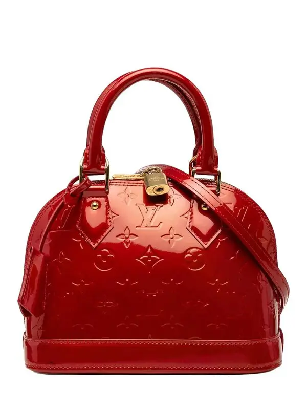 LOUIS VUITTON Monogram Vernis Alma Bb Satchel - Red