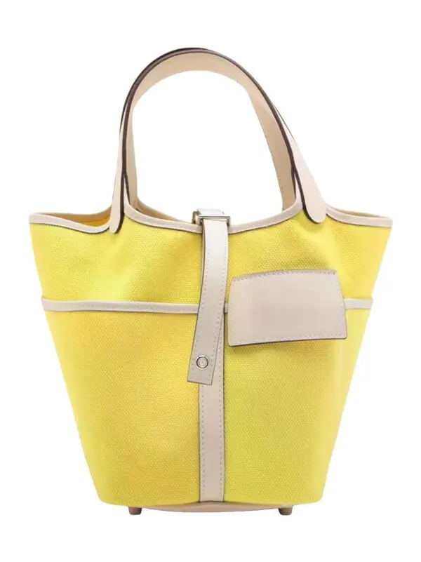 Hermès 2022 Toile Goeland And Swift Cargo Picotin Lock 18 Handbag - Yellow