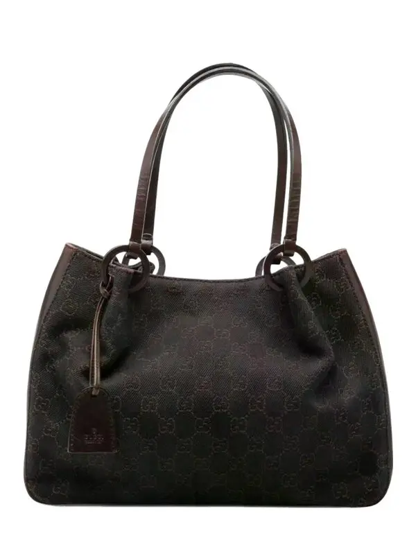 Gucci 2000-2015 Gg Denim Shoulder Bag - Brown