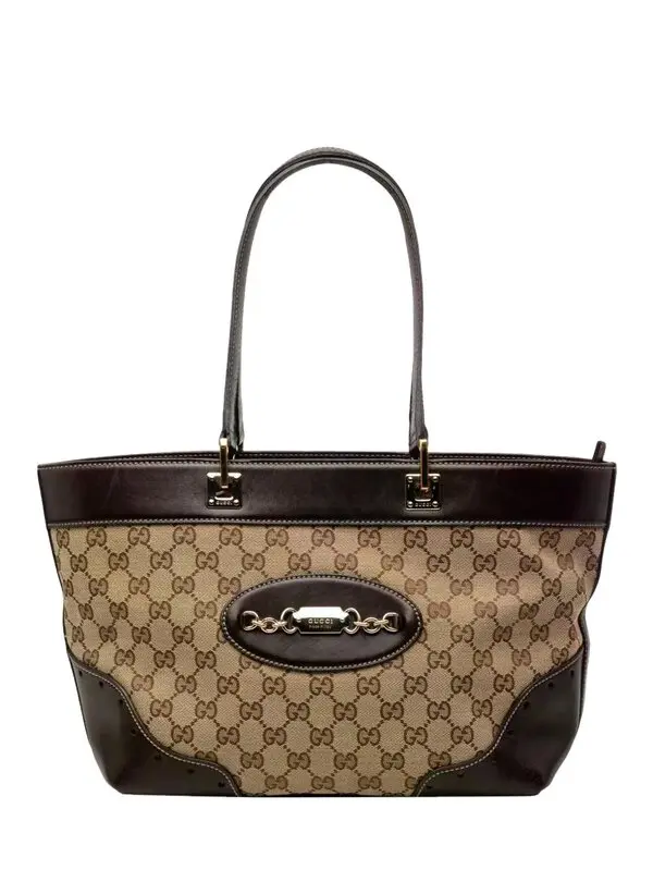 Gucci Gg Canvas Punch Tote Bag - Neutrals