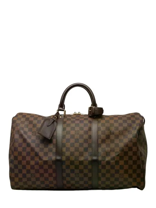 LOUIS VUITTON 2006 Damier Ebene Keepall 50 Travel Bag - Brown